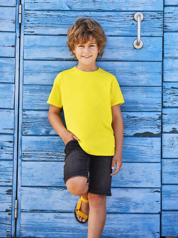 YELLOW T-SHIRT FOR CHILDREN ORIGINAL FRUIT OF THE LOOM
