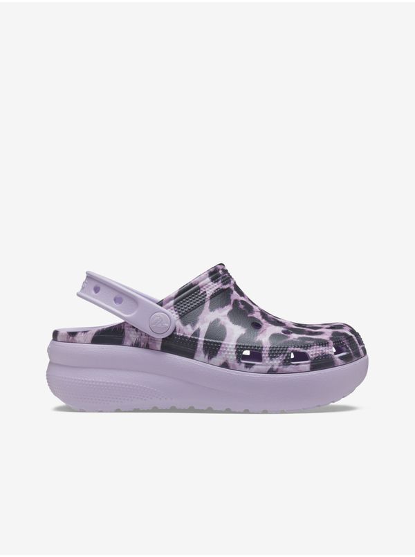 BLACK & PURPLE GIRLS' PATTERNED SLIPPERS CROCS - GIRLS