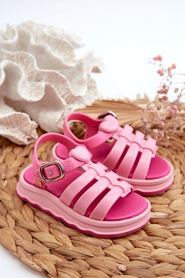 SCENTED CHILDREN'S SANDALS WITH VELCRO FASTENER ZAXY PINK