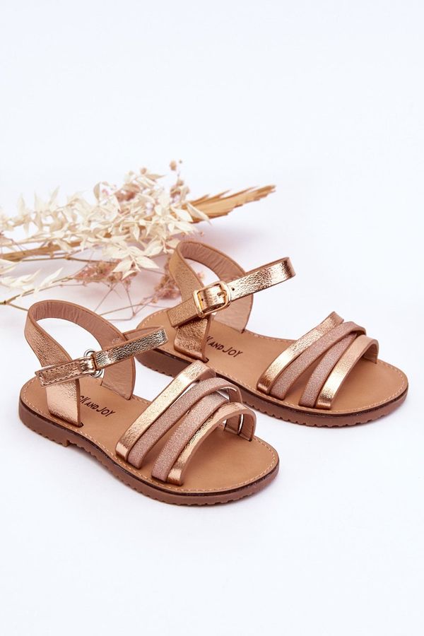 FR1 CHILDREN'S SANDALS WITH STRAPS ROSE GOLD ISLA