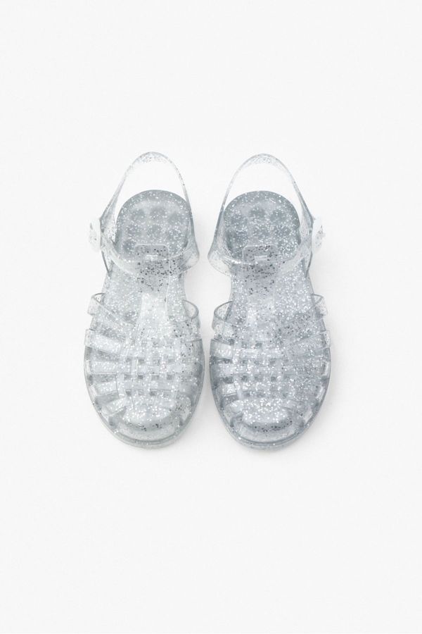 NİŞANTAŞI SHOES ANDERLINE JR. TRANSPARENT GLITTER MATTE BELT DETAIL CHILDREN'S SANDALS