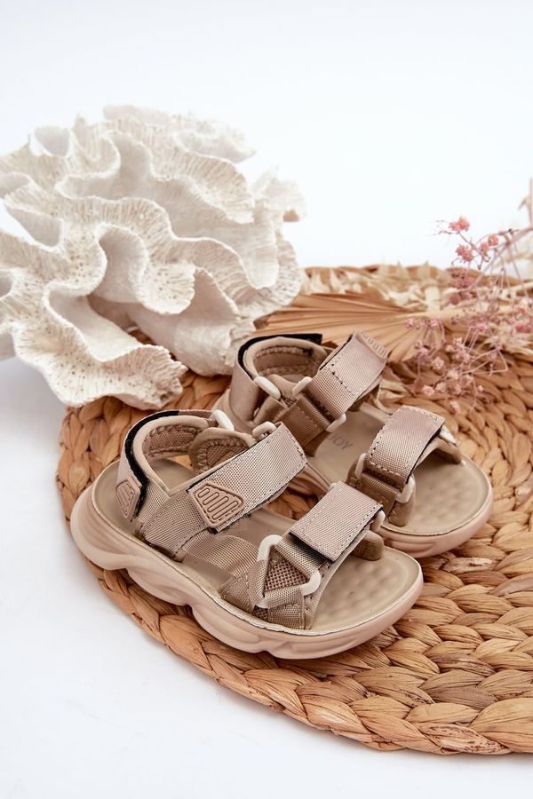 FR1 CHILDREN'S SANDALS WITH VELCRO FASTENING BEIGE ORRETTA