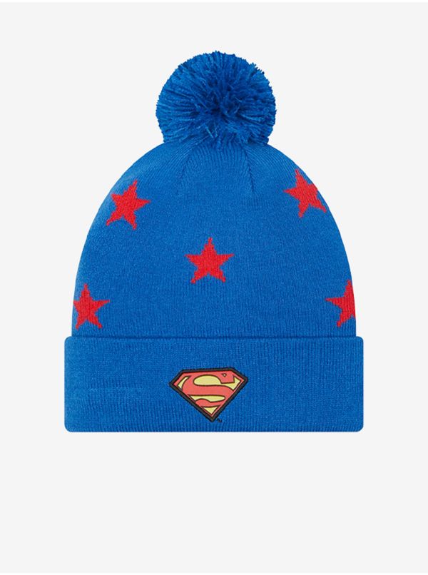 RED-BLUE BOYS PATTERNED BEANIE NEW ERA STAR BOBBLE - UNISEX