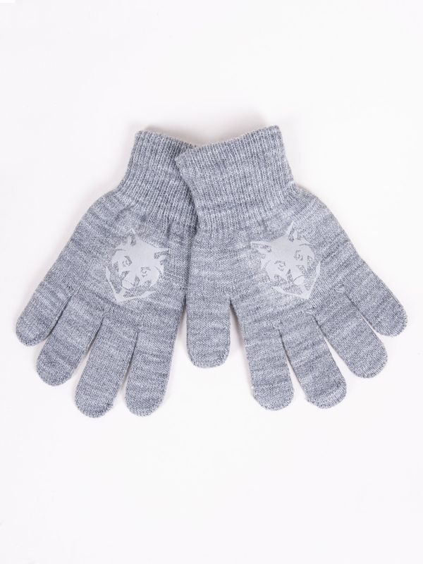 YOCLUB KIDS'S BOYS' FIVE-FINGER GLOVES WITH REFLECTOR RED-0237C-AA50-003