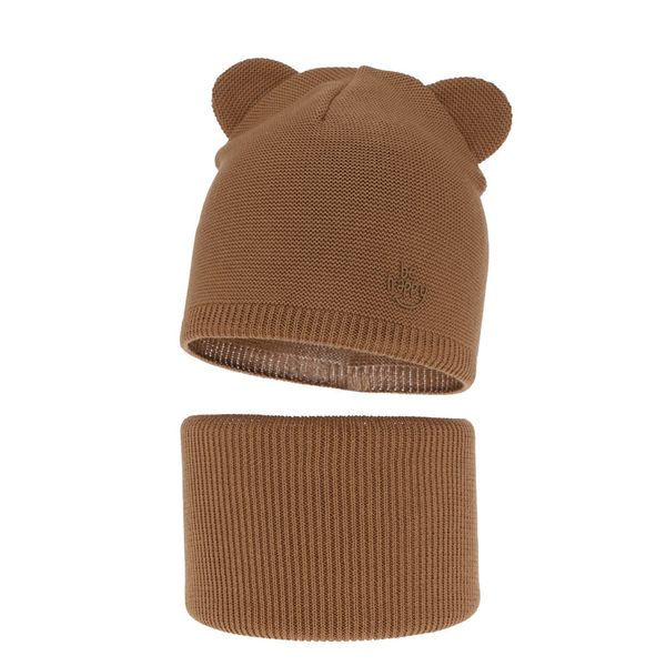 AGBO CHILDREN'S AUTUMN/ SPRING SET: HAT AND TUBE SCARF CAMEL LUDVIC