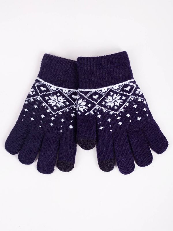 YOCLUB KIDS'S GIRL'S FIVE-FINGER TOUCHSCREEN GLOVES RED-0019G-AA5C-001 NAVY BLUE