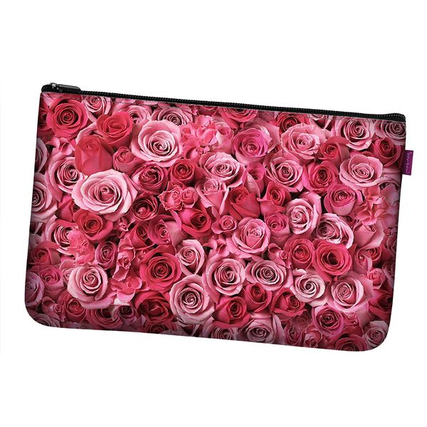 BERTONI UNISEX'S POCKET COSMETIC BAG VALENTINE ROSES