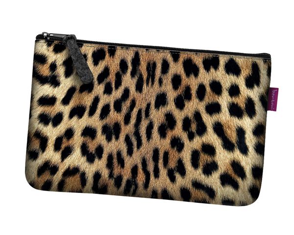 BERTONI UNISEX'S POCKET COSMETIC BAG LEOPARD