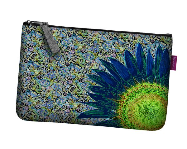 BERTONI UNISEX'S POCKET COSMETIC BAG BLUE FLOWER