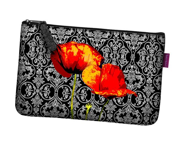 BERTONI UNISEX'S POCKET COSMETIC BAG POPPIES