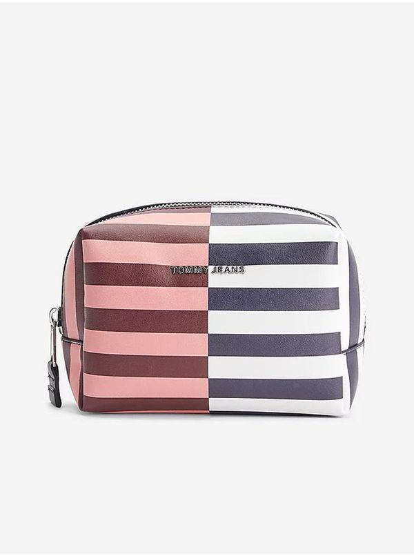 BLUE PINK WOMEN'S STRIPED MAKEUP BAG TOMMY JEANS - WOMEN