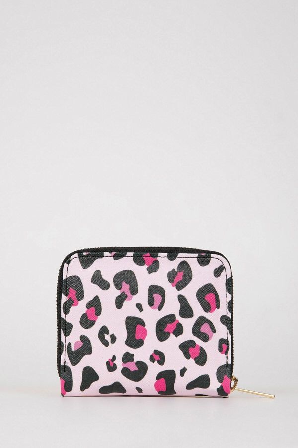 DEFACTO WOMEN'S LEOPARD PATTERNED FAUX LEATHER WALLET