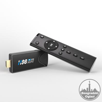 H98 mini Smart tv box stick sa blutootom 5.0 sluzi za gledanje besplatne kablovske televizije. Pretvorite vaš tv u smart tv i gledajte besplatno sve k