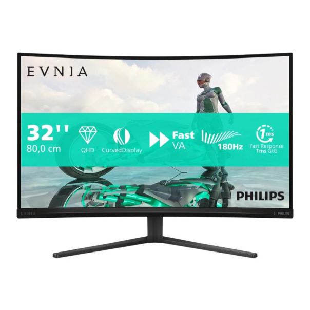 PHILIPS Monitor 32M2C3500L/00 31.5"/VA,zakrivljen/2560x1440/180Hz/1ms GtG/HDMIx2,DP/Adaptive sync