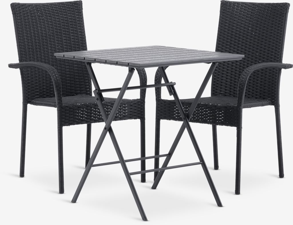 SANDVIKA D65 sto + 2 GUDHJEM stolice crna