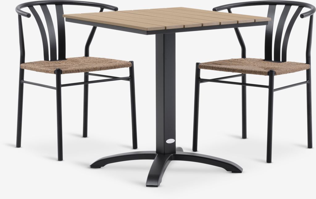 HOBRO D70 sto natur + 2 TAGMARK stolice crna