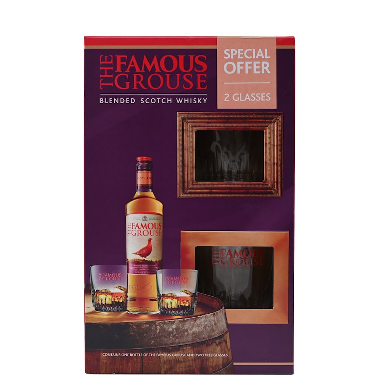 Famous Grouse 0,7l + 2 Čaše