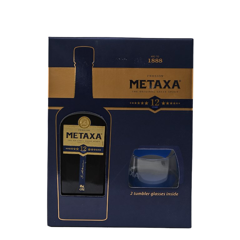 Metaxa 12* 0,7l + 2 Čaše