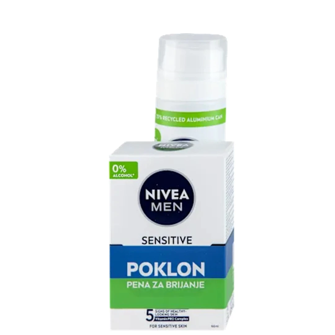 NIVEA DUO PACK MEN SENSITIVE (PENA ZA BRIJANJE 200ML + AFTER SHAVE 100ML)