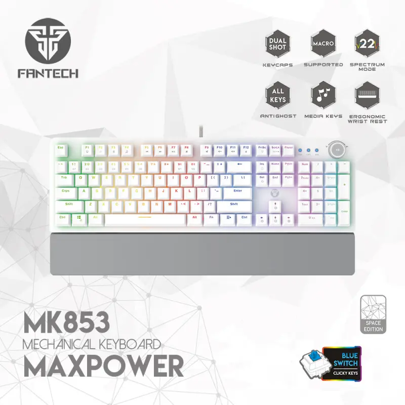 Tastatura mehanička Gaming Fantech MK853 RGB Maxpower Space Edition (Blue switch)