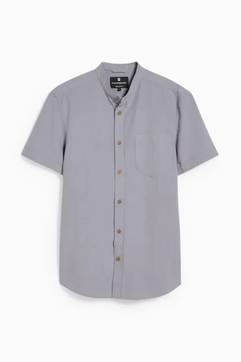 C&A Muška košulja na kratak rukav, Casual, Regular Fit, Siva