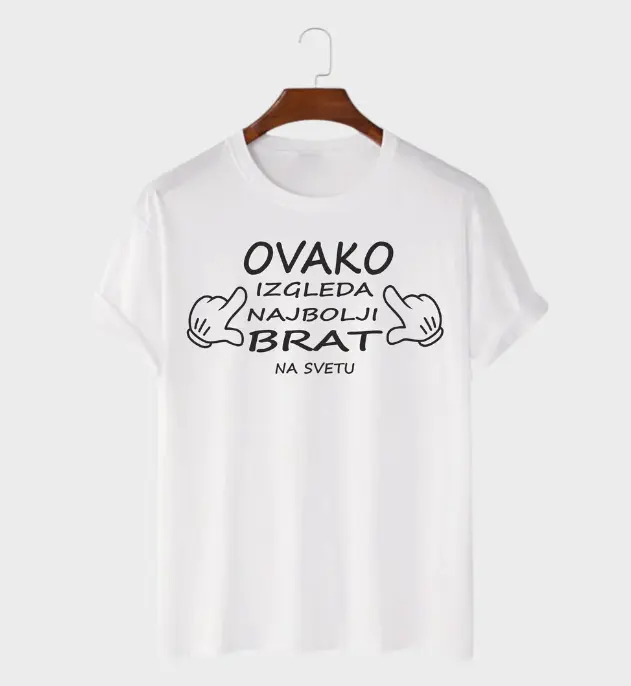 MAFIMI Muška majica Ovako izgleda najbolji brat, Bela