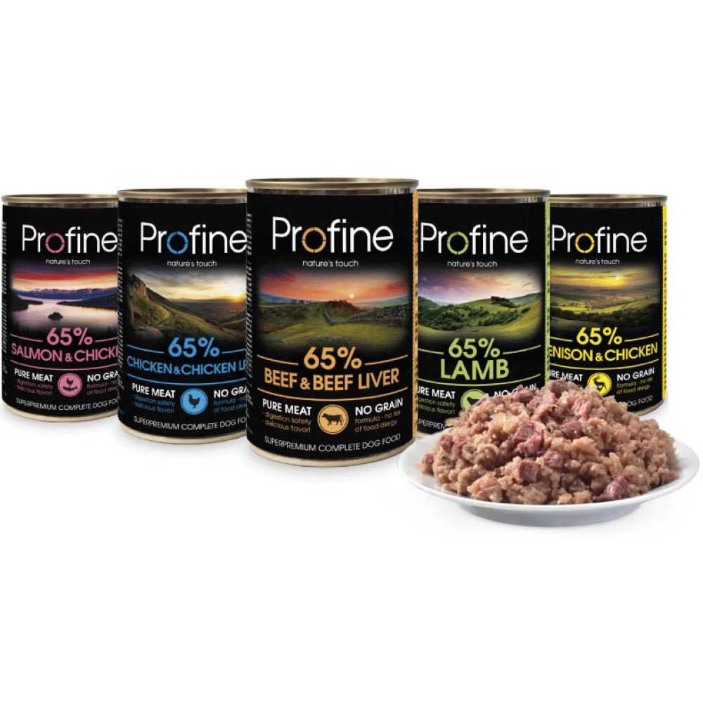 Profine konzerva za pse 65% - Beef with liver 400g