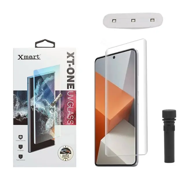 X MART Zaštitno staklo UV Glue Full Cover + lampa za Xiaomi Redmi Note 14 Pro Plus