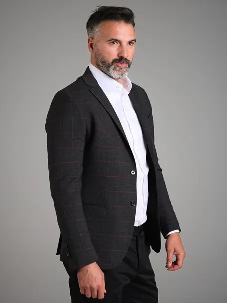 MojKrojač Muški sako Premijum Antim Inv 002, Tamnosivi