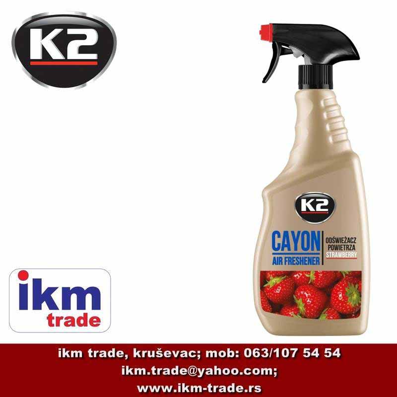 K2 DEOCAR CAYON AIR FRESHENER STRAWBERRY – osveživač vazduha JAGODA 700ml