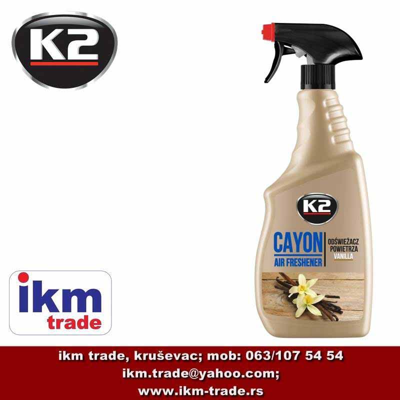 K2 DEOCAR CAYON AIR FRESHENER VANILLA – osveživač vazduha VANILA 700ml