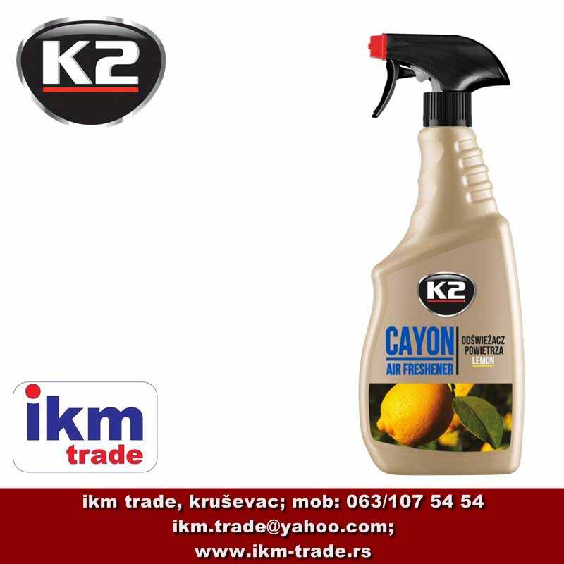 K2 DEOCAR CAYON AIR FRESHENER LEMON – osveživač vazduha LIMUN 700ml