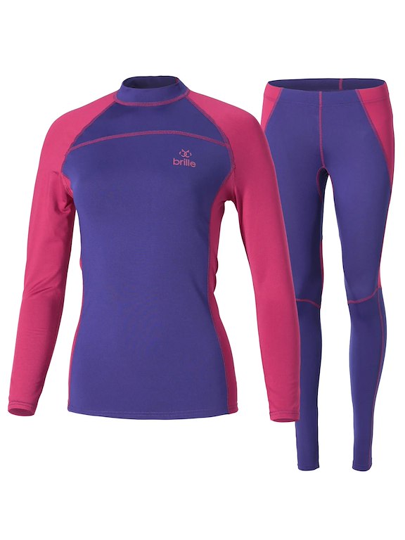 BRILLE WARM Base Layer Set ženski ljubičasti