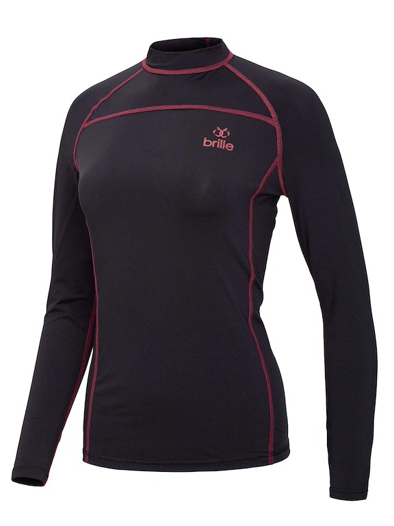 BRILLE Ženski gornji deo aktivnog veša WARM BASE LAYER TOP SD231105 crni