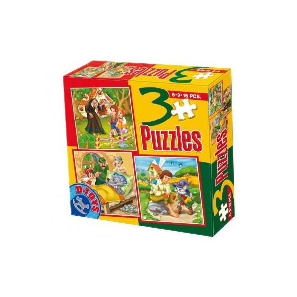 D-TOYS Puzzle 3u1 Bajke 05 - 6, 9, 16 delova