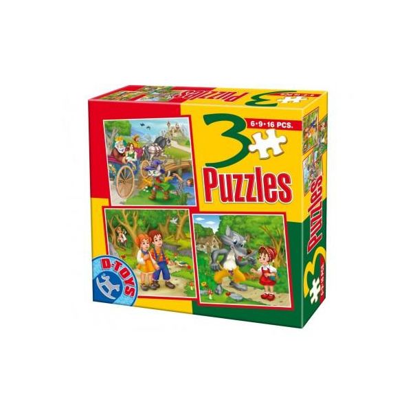 D-TOYS Puzzle 3u1 Bajke 06 - 6, 9, 16 delova