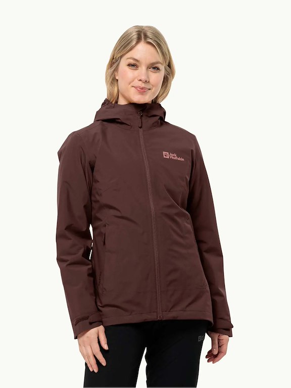 JACK WOLFSKIN Ženska jakna za planinarenje Moonrise 3 u 1 JW-1115621 braon
