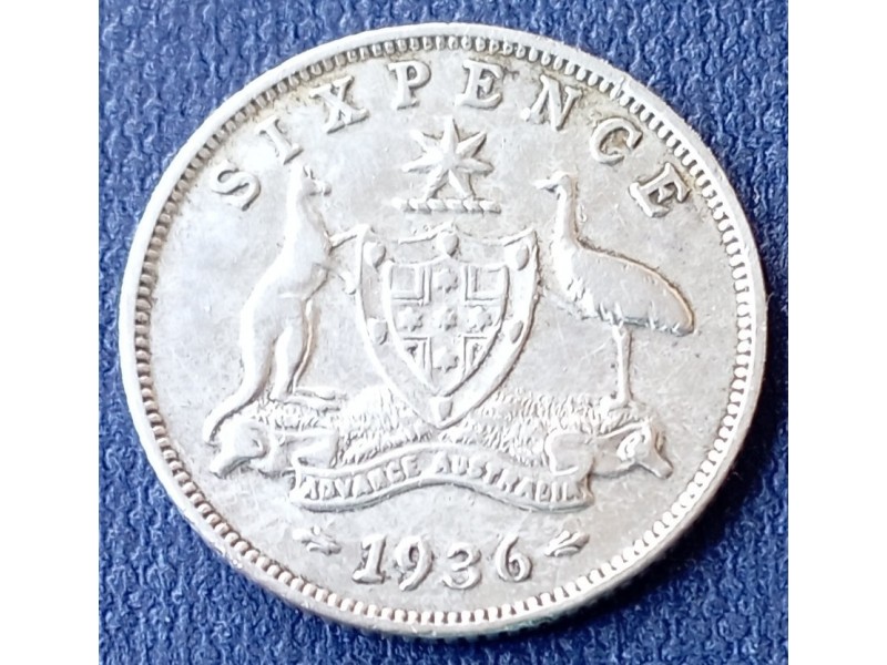 Australija - 6 pence - 1936 - srebro