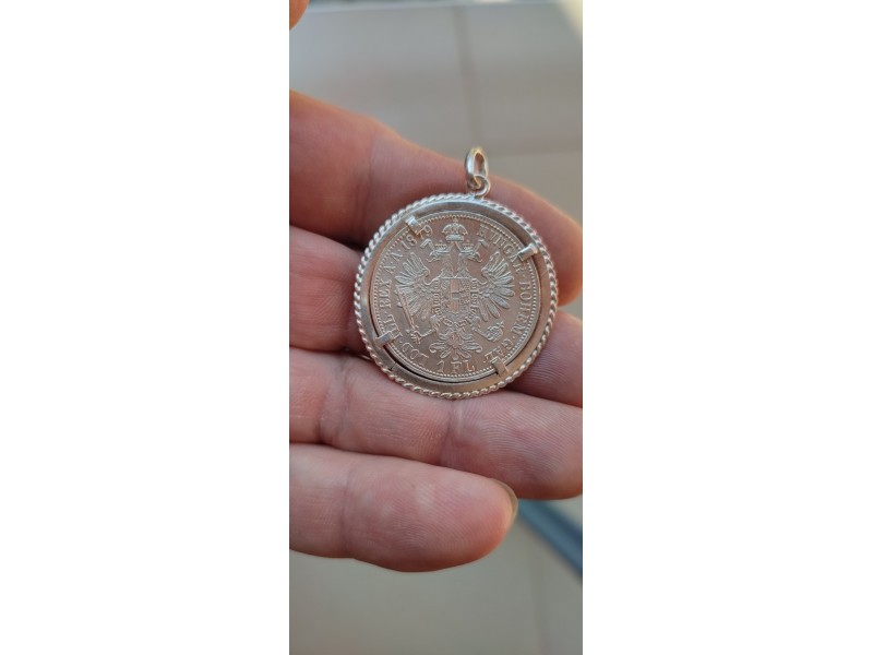 1 Florin 1879 g.izuzetan zaštićen u srebrnom okviru