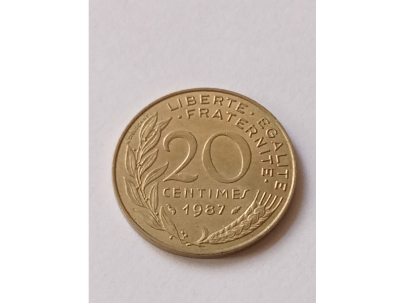 20 Centimes 1987.g - Francuska - LEPA Kovanica