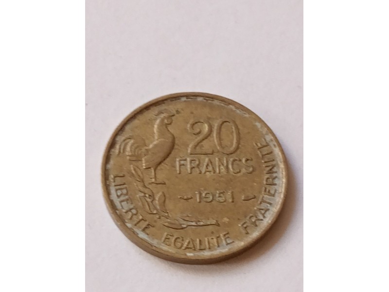 20 Francs 1951.g - Francuska - Petao -