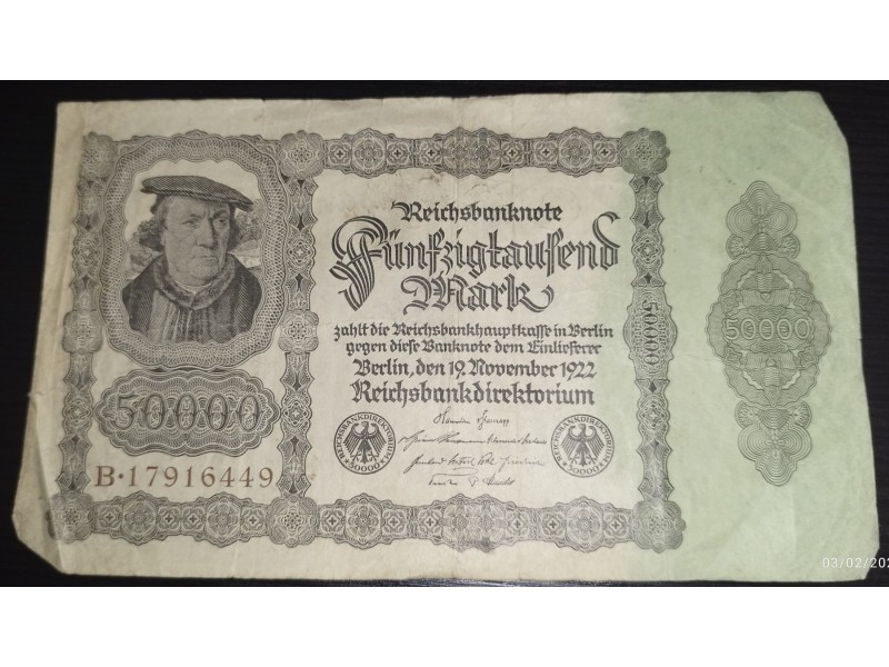 50000 maraka Nemacka 1922