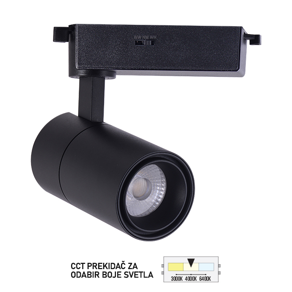 LED šinski reflektor TL08-20CCT BK