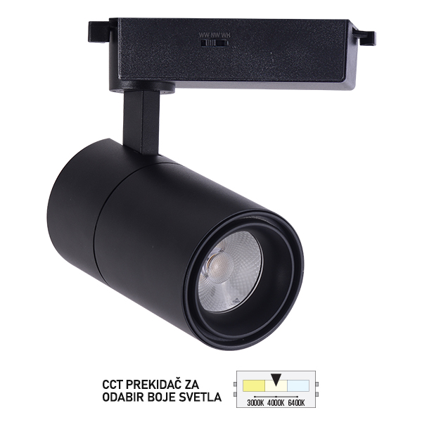 LED šinski reflektor TL08-30CCT BK