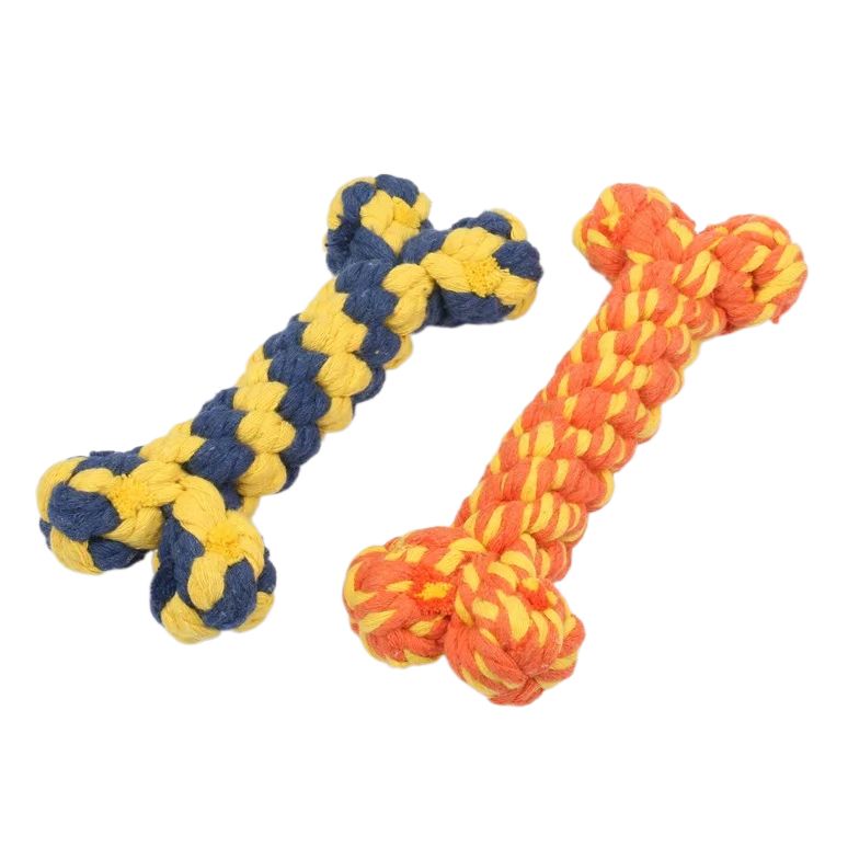 Cotton Rope Teething Chew Toy for Dogs – Vibrant Triple Colors