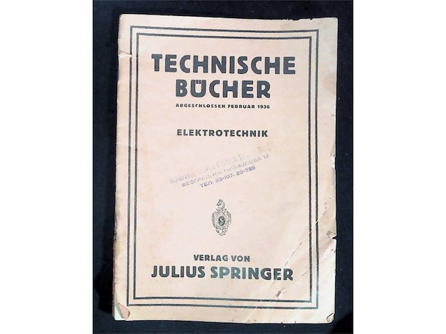 Technische Bücher ➡️ Pečat Geca Kon ➡️ 1936g