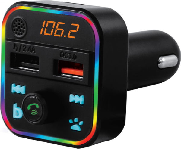 PROSTO BT FM transmiter BT74 i USB auto punjač, MP3 plejer, BASS boost, RGB