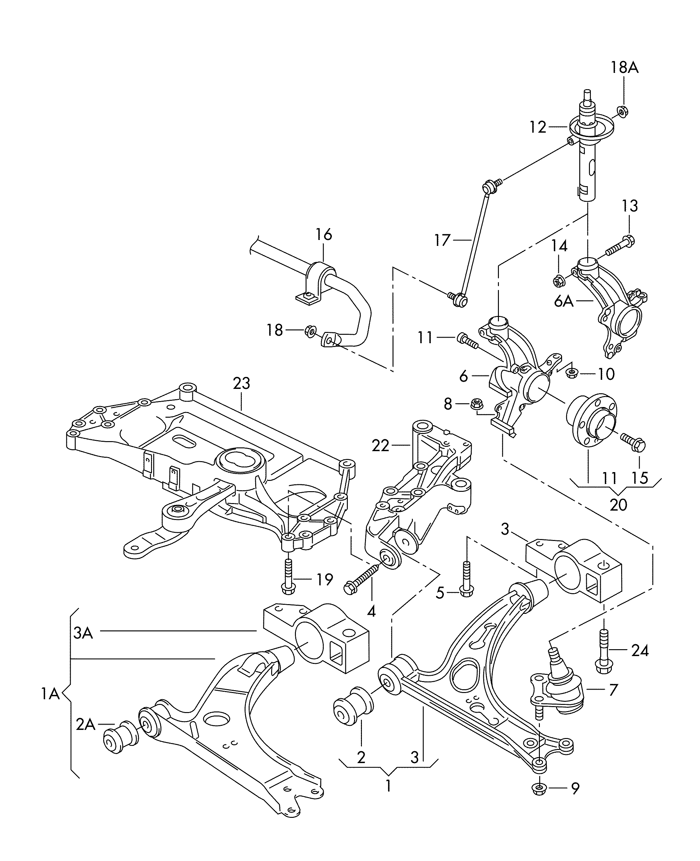 stabilizator napred, 22mm 1K0411303AQ