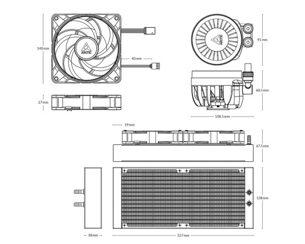 ARCTIC Liquid Freezer III 280 A-RGB Black vodeno hlađenje (ACFRE00143A)