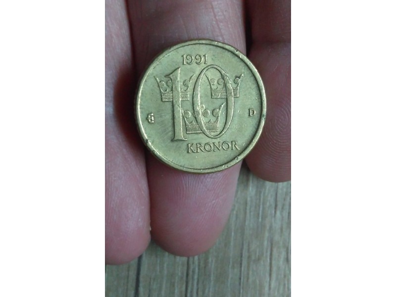 KO 483 - Švedska - 10 kr 1991 - VF -